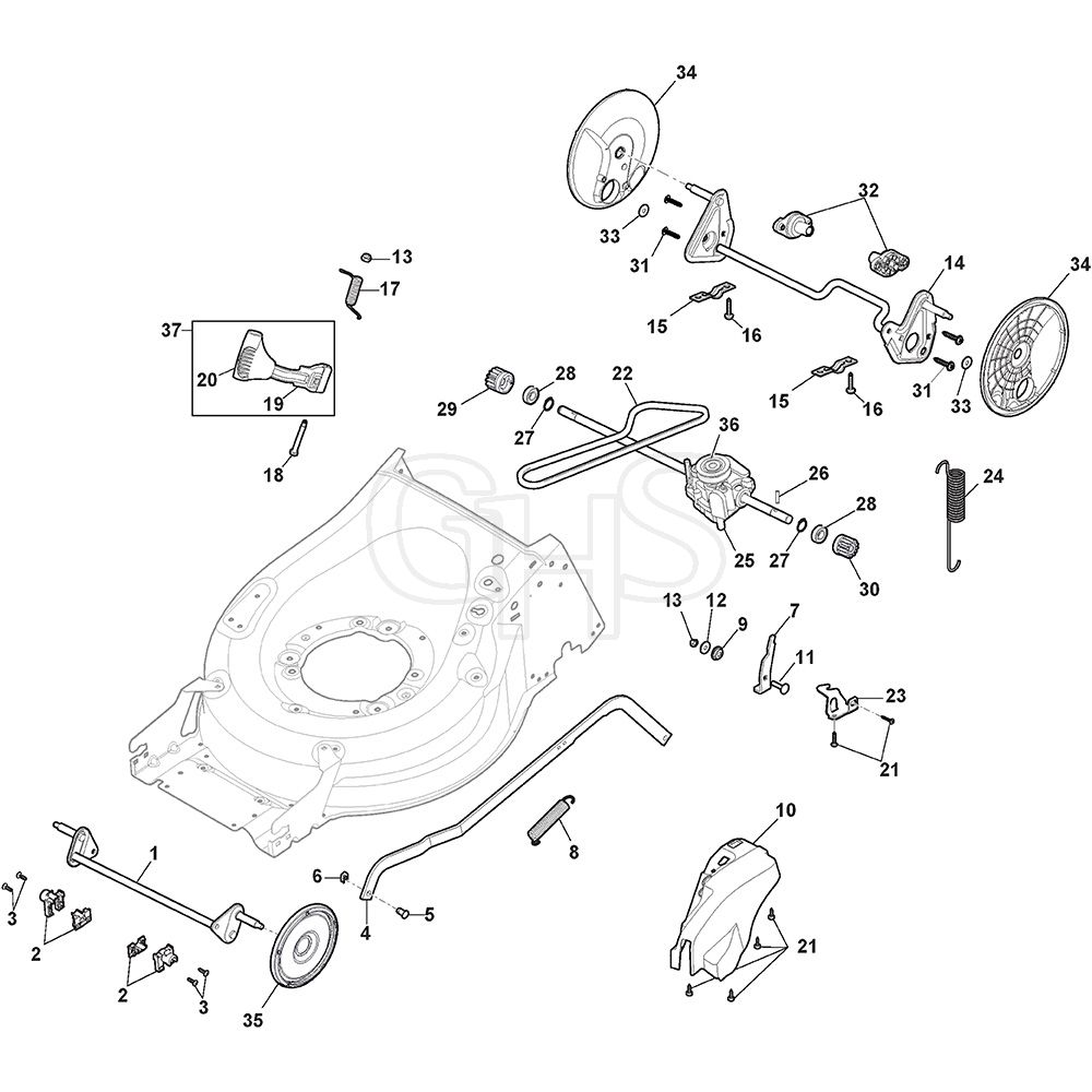 COMBI 55 SQ H - 2017-2019 - 294556838/S17 - Stiga Rotary Mower Deck and ...