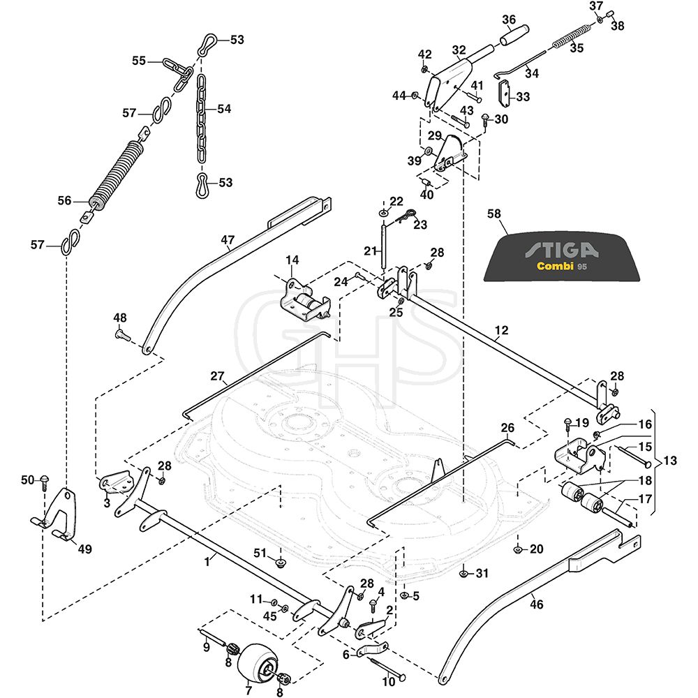 COMBI 95 - 2022-2025 - 387561543/0 - Stiga Front Mower Deck Controls ...