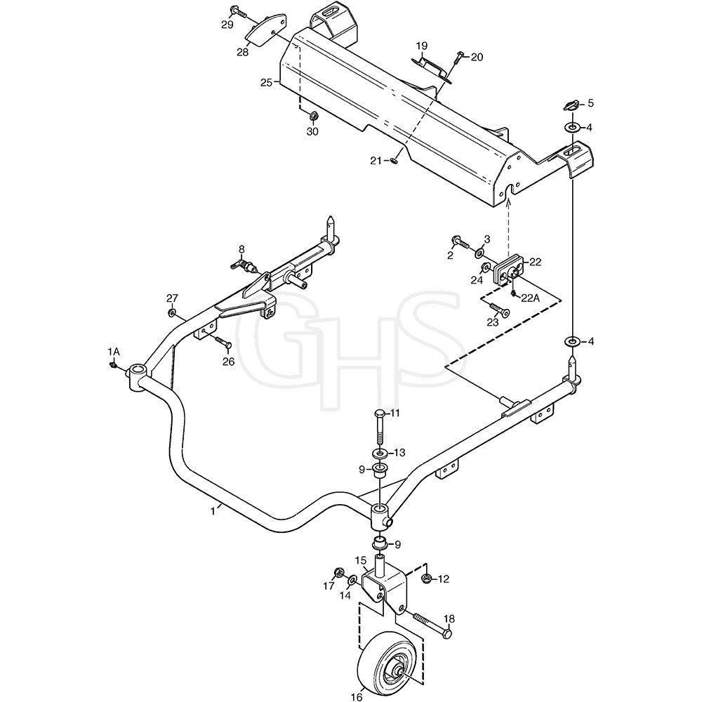 DOD RM135H - 2010 - 13-7823-22 - Stiga Front Mower Deck Frame Diagram | GHS