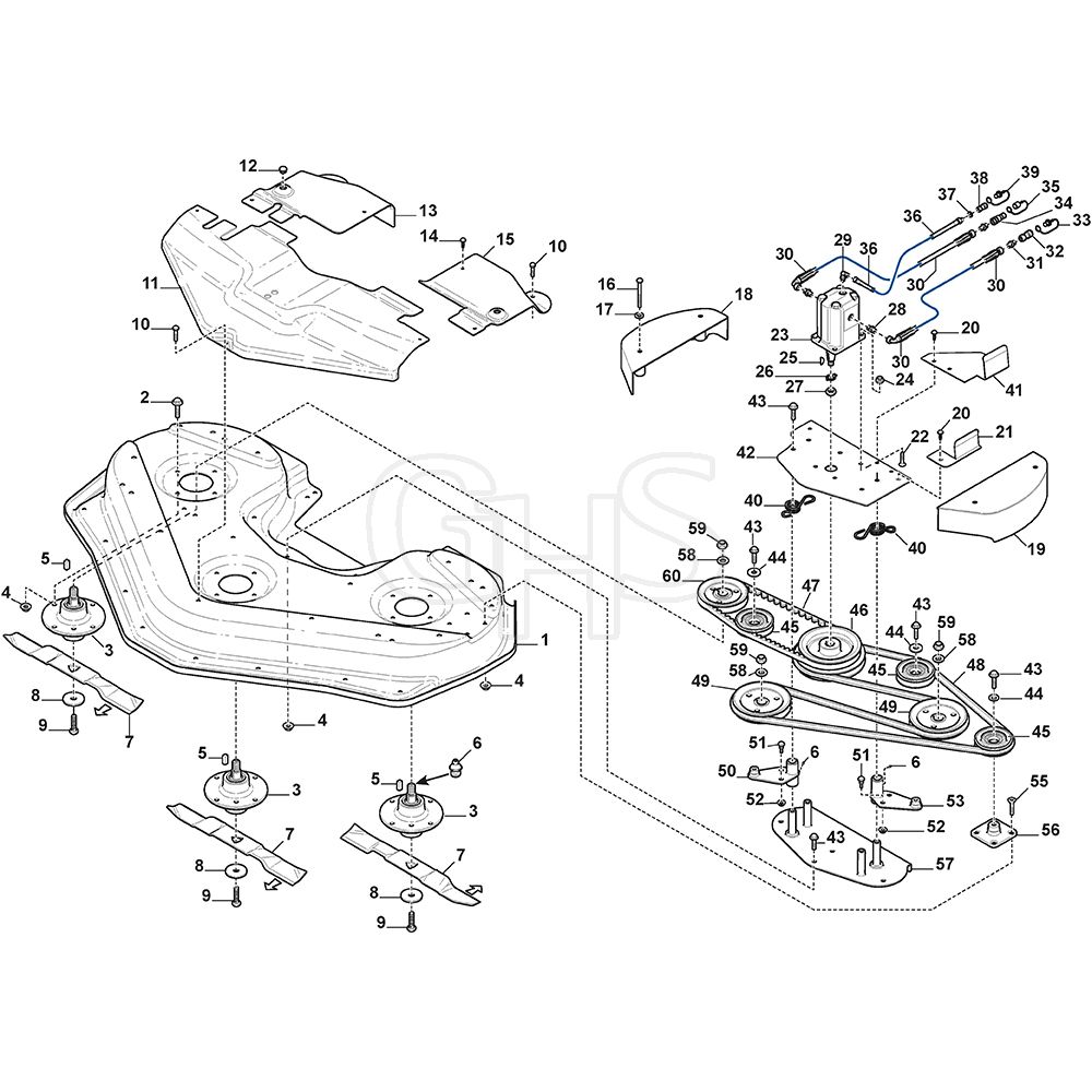 DOD RM135H - 2011-2018 - 13-7823-24 - Stiga Front Mower Cutting Deck ...