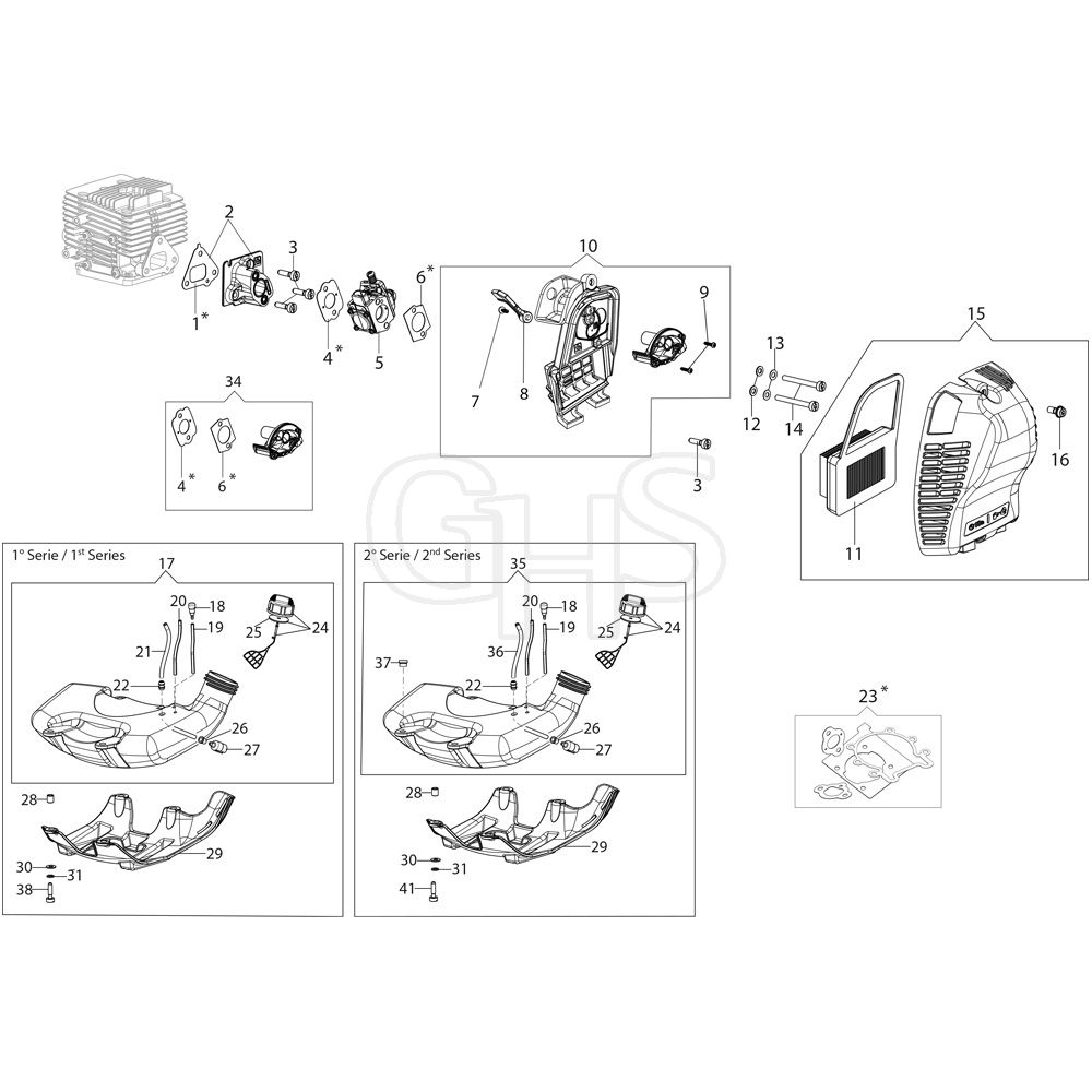 DS 5500 BOSS - - Efco Brushcutter Tank and air filter Diagram | GHS