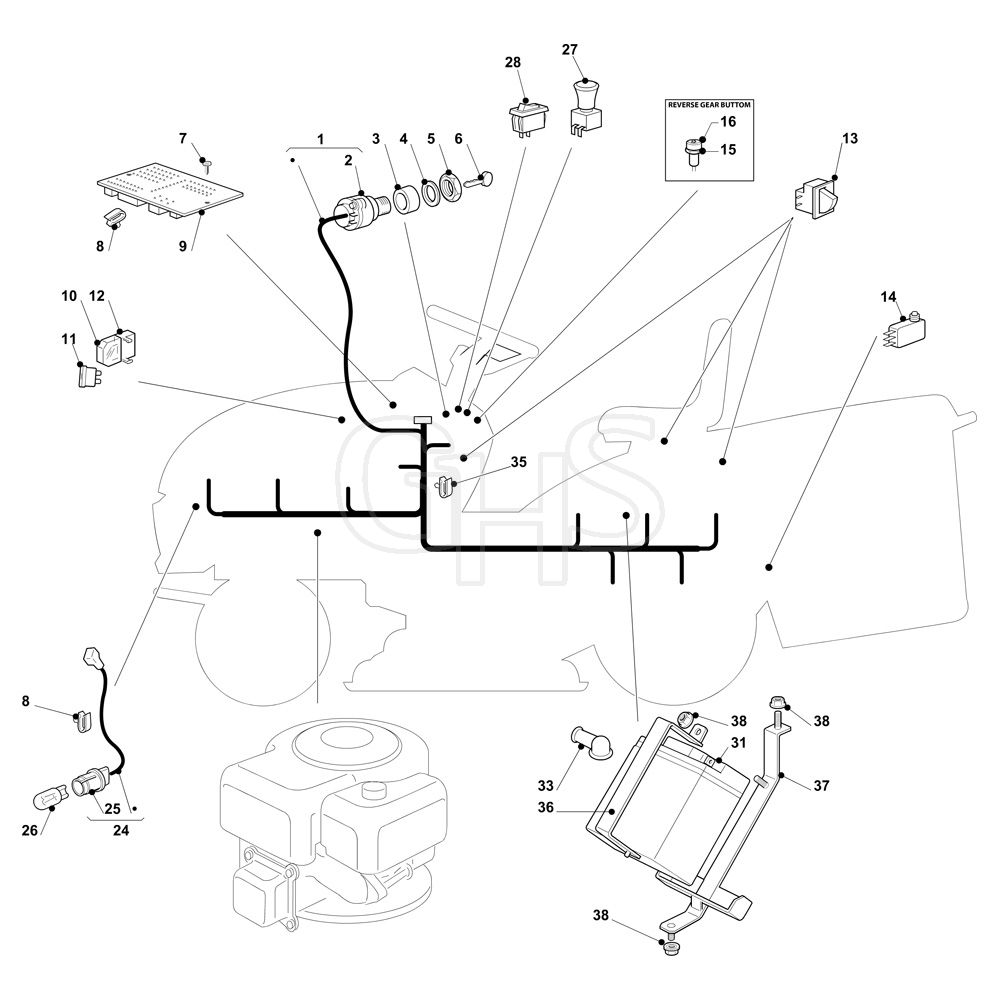 EF 103/ 21 - 2019 - Efco Ride On Mower Electrical Parts Diagram | GHS