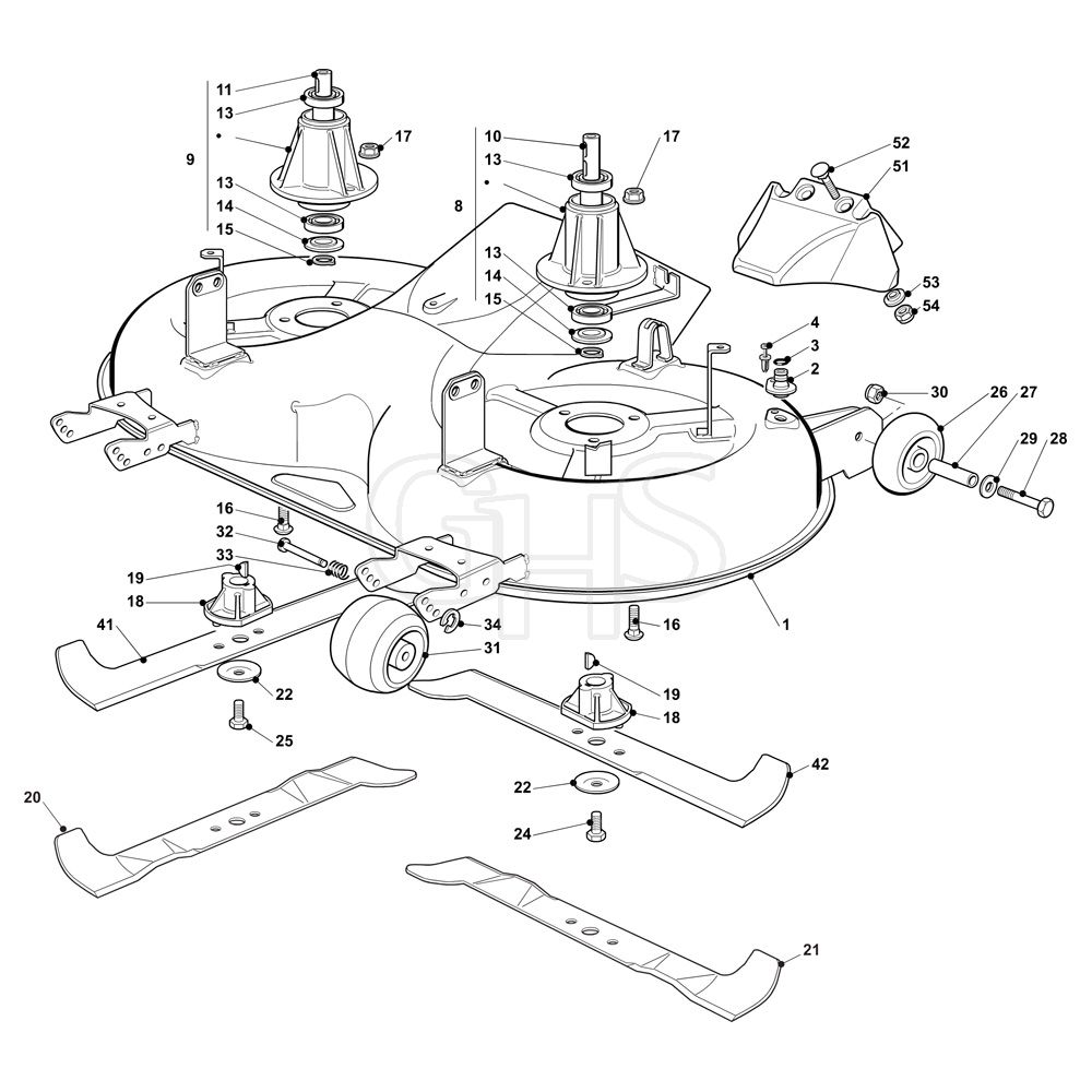 EF 103/22 V - 2020 - Efco Ride On Mower Mowing Deck Diagram | GHS