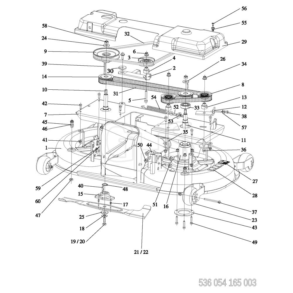 EF 106/15.5 H - 2015 - Efco Ride On Mower Mowing Deck Diagram | GHS