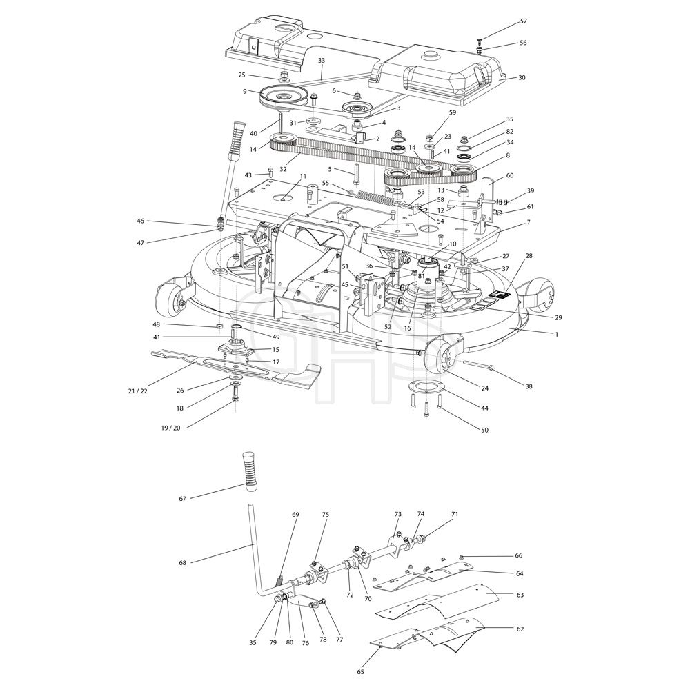 EF 106/16 KH (K1600AVD) - 2016 - Efco Ride On Mower Mowing Deck Diagram ...