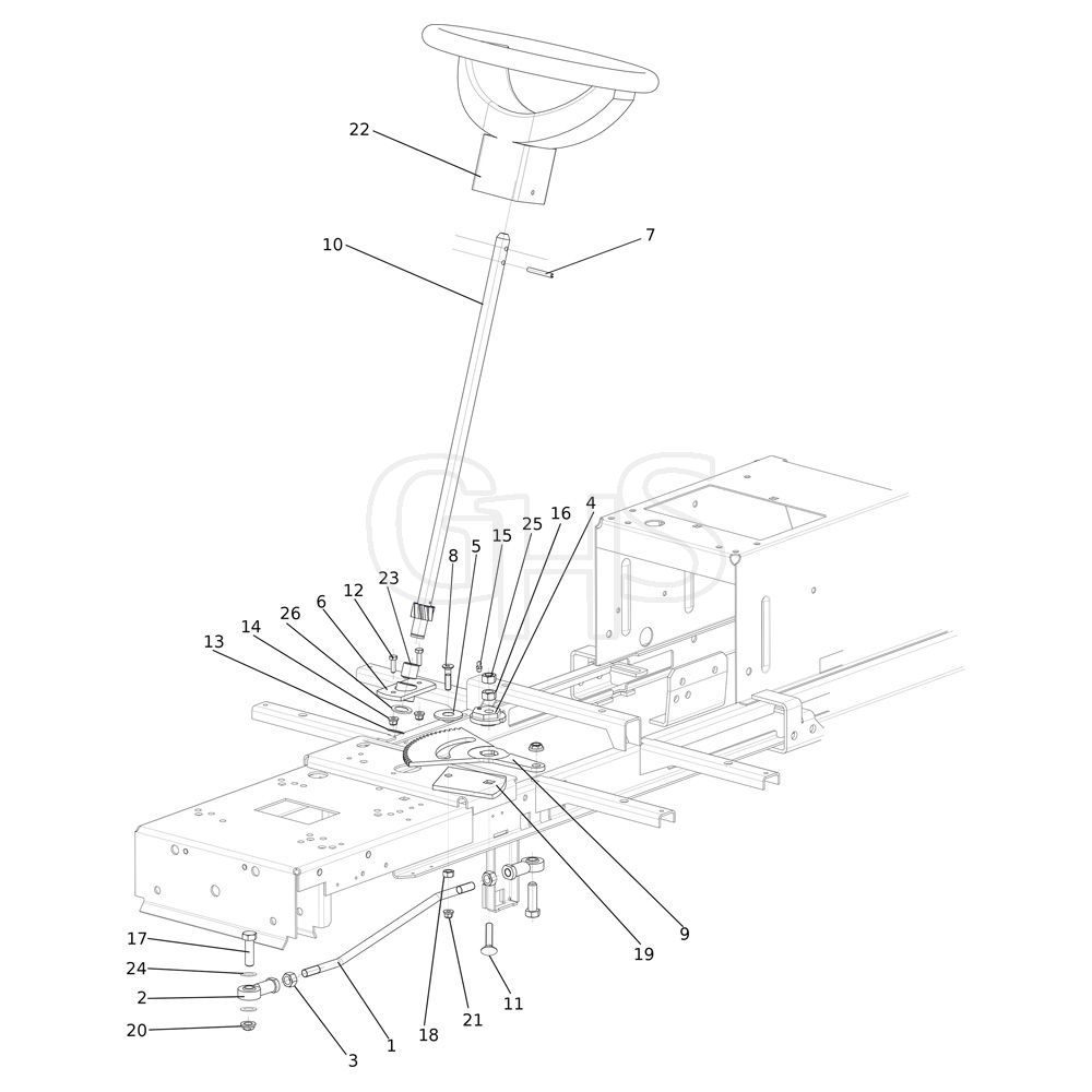 EF 92/13H - 2024 - Efco Ride On Mower Steering Diagram | GHS