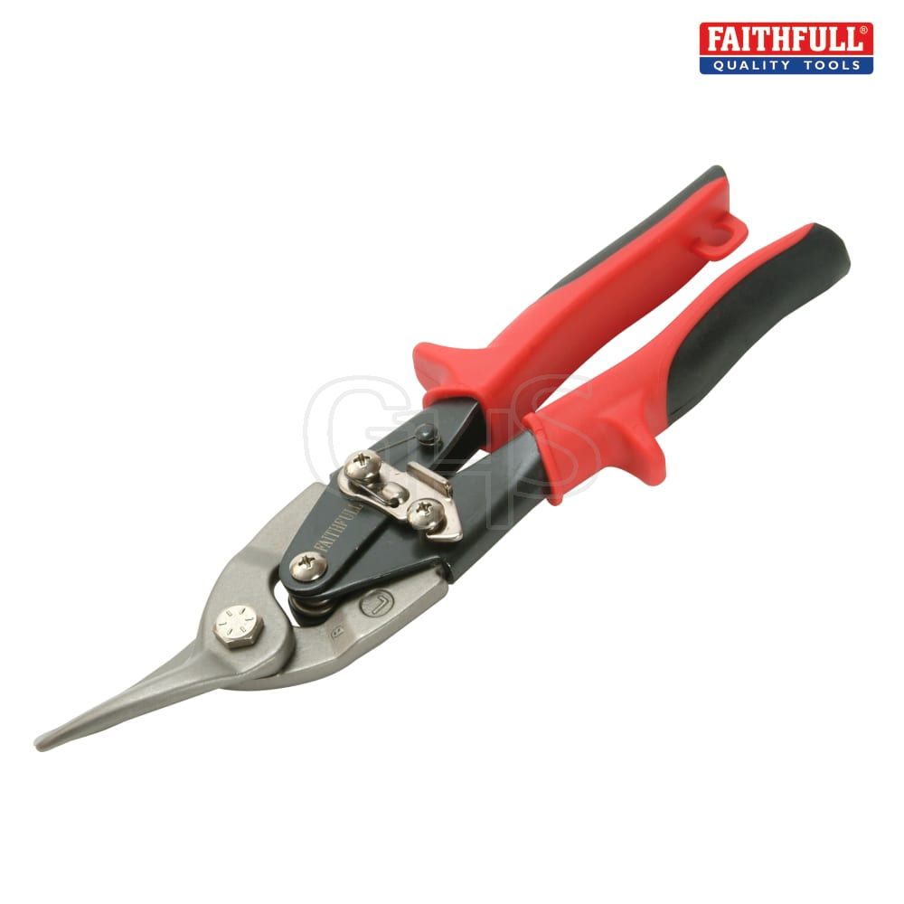Faithfull Red Compound Aviation Snips Left Cut 250mm - ATS-L | GHS