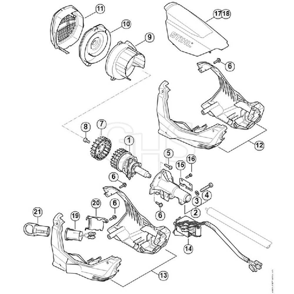 Genuine Stihl FSA130 / A - Electric motor, Motor housing | GHS