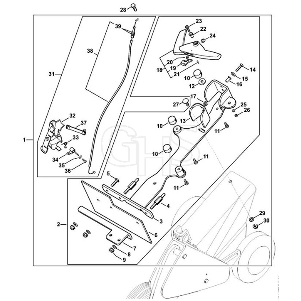 Stihl FW20 - Support, Throttle Control Ts 700, 800 - Parts Diagram | GHS