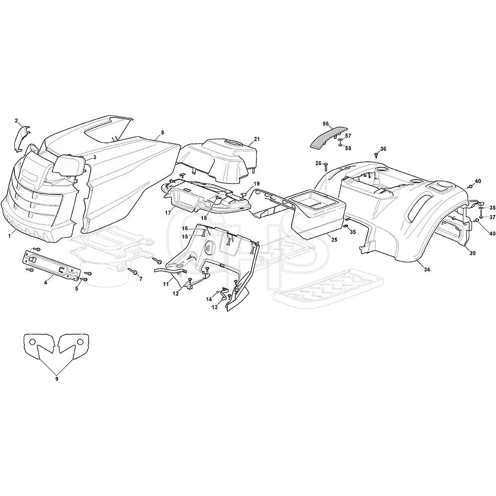 GT 43HR - 2022-2025 - 2T1210447/AT2 - Atco Ride On Mower Body Diagram | GHS