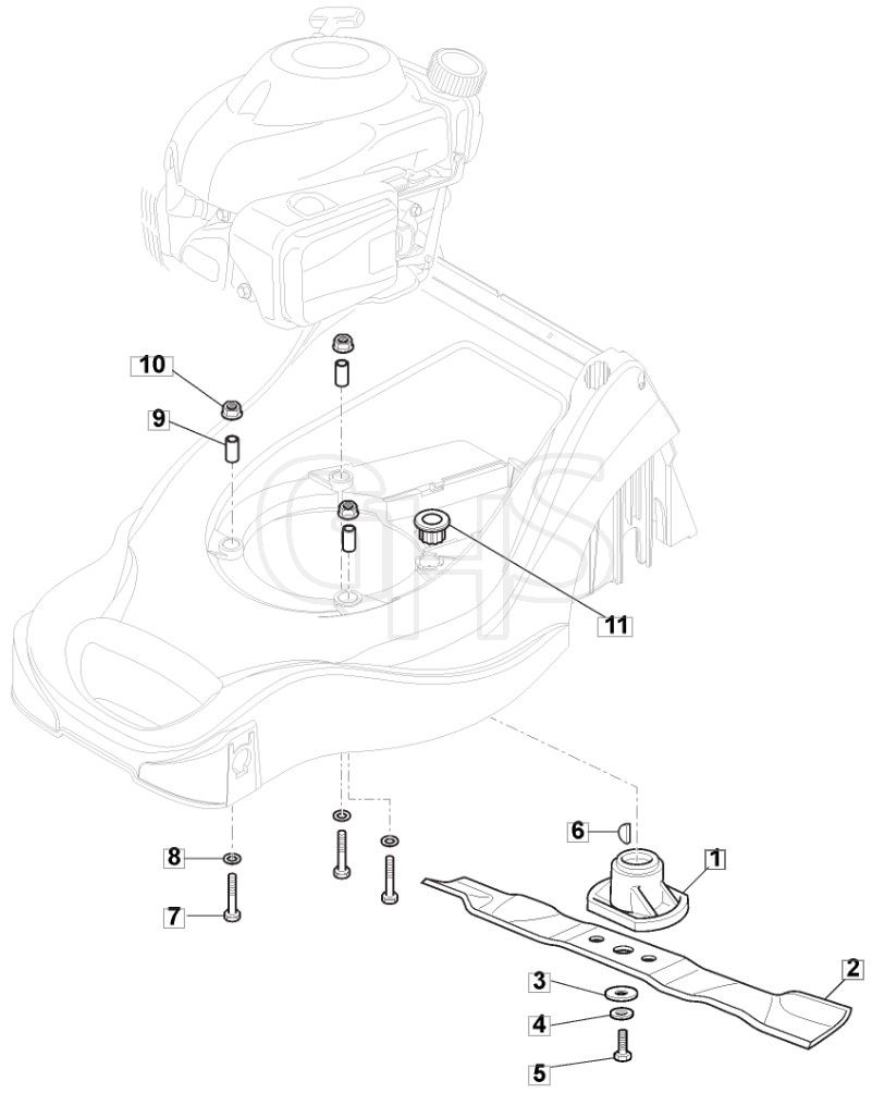 HP414 - 2020 - 297411043/M20 - Mountfield Rotary Mower Blade Diagram | GHS