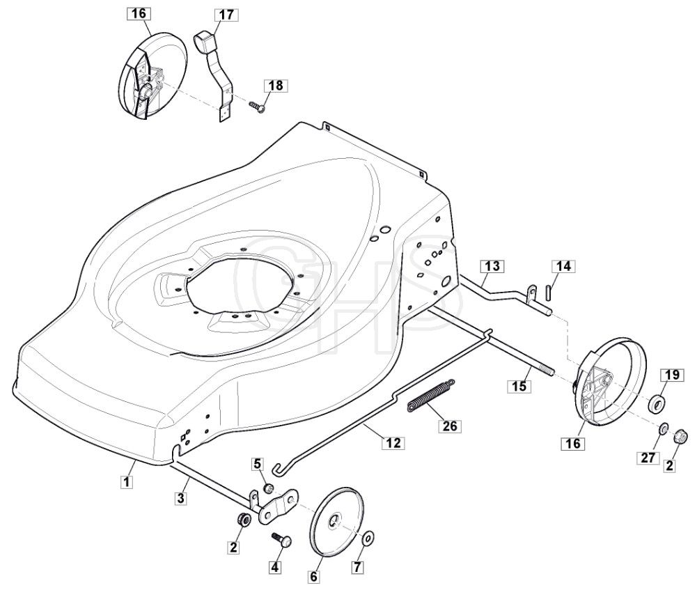 HP454 - 2010-2012 - 299174643/BQ - Mountfield Rotary Mower Height ...