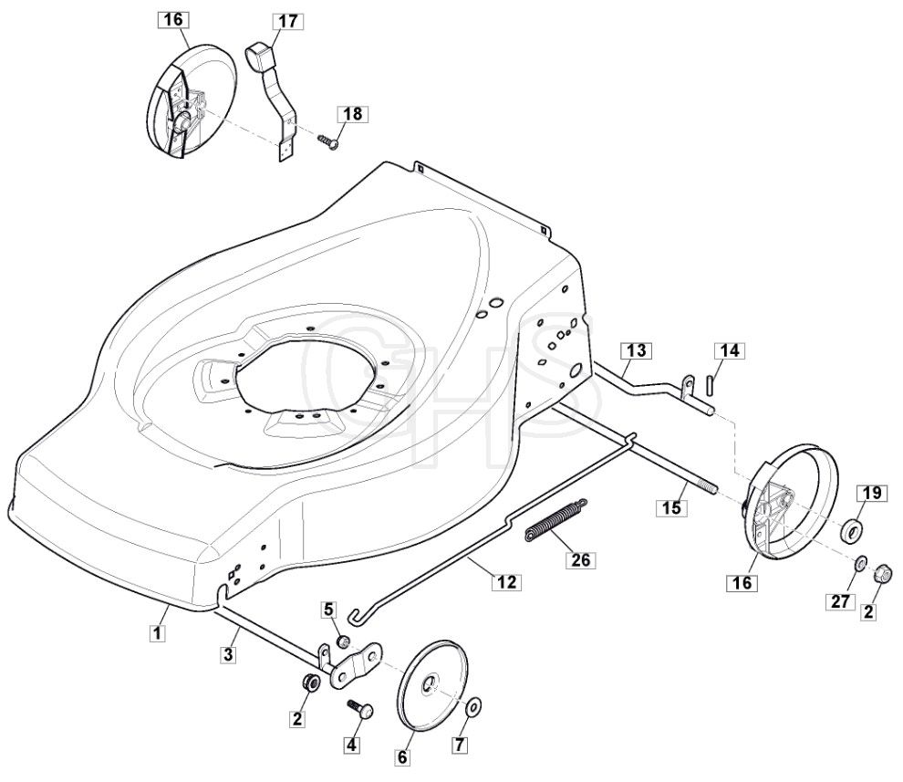 HP474 - 2007-2009 - 299174648/BQ - Mountfield Rotary Mower Deck Diagram ...