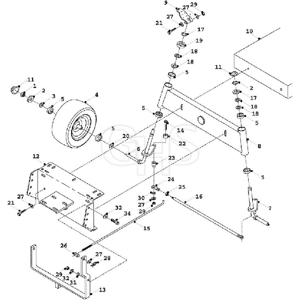 Countax K12.5 K15 - - 01 Front Axel | GHS