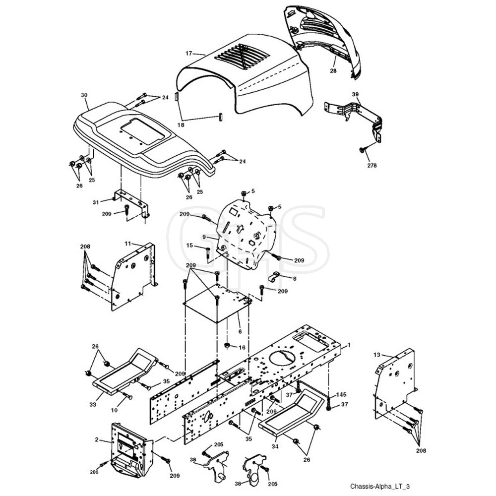 McCulloch M11597 - 96011023700 - 2008-06 - Chassis & Enclosures Parts ...