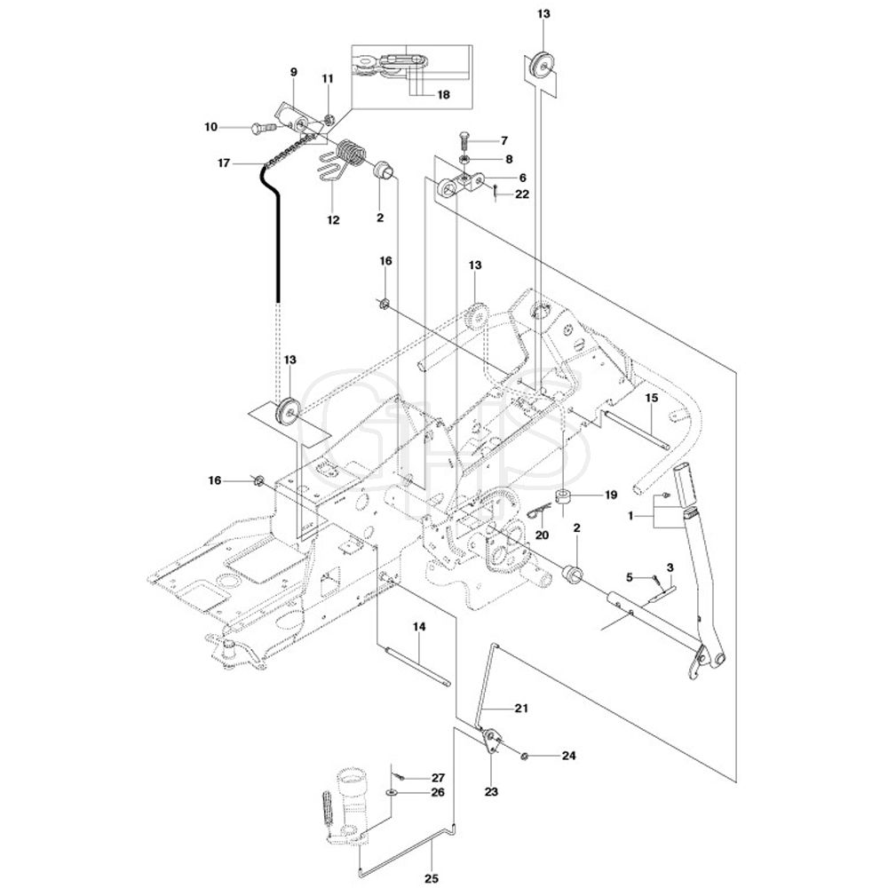 McCulloch M125-94FH - 967028402 - 2018 - Mower Lift - Deck Lift Parts ...
