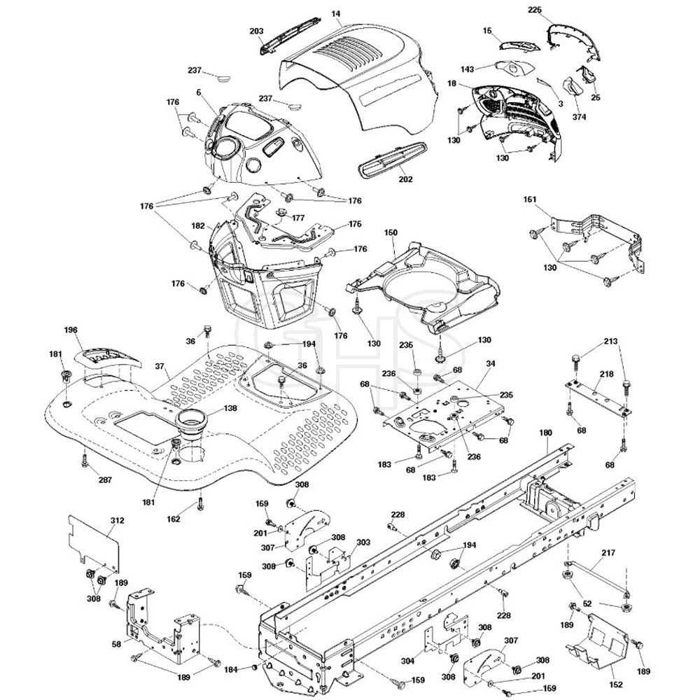 McCulloch M125-97T - 96041038101 - 2016-03 - Chassis & Enclosures Parts ...
