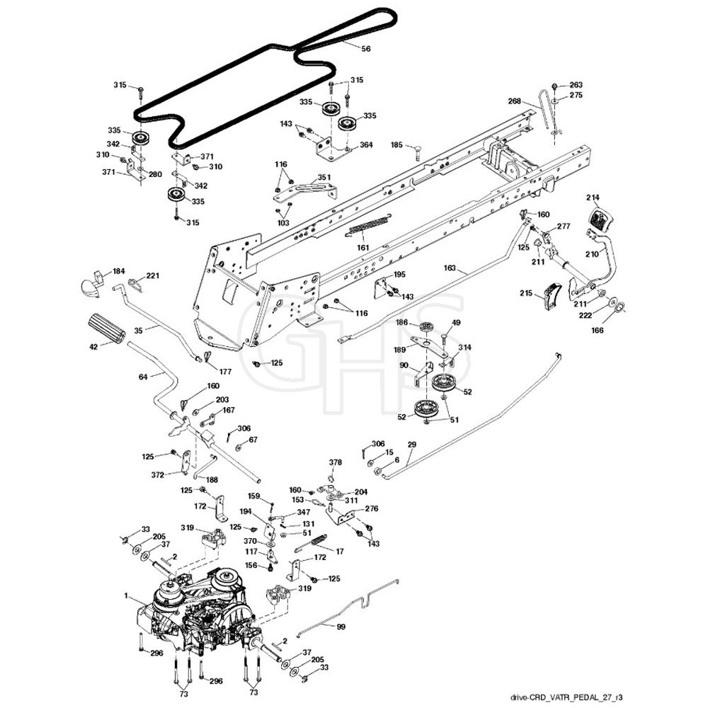 McCulloch M125-97TC - 96051014901 - 2018-07 - Drive Parts Diagram | GHS