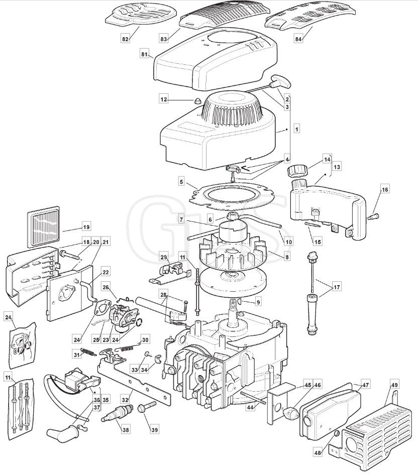M150 - 2012 - 118550157/1_110002 - Mountfield Engine Main Assembly ...