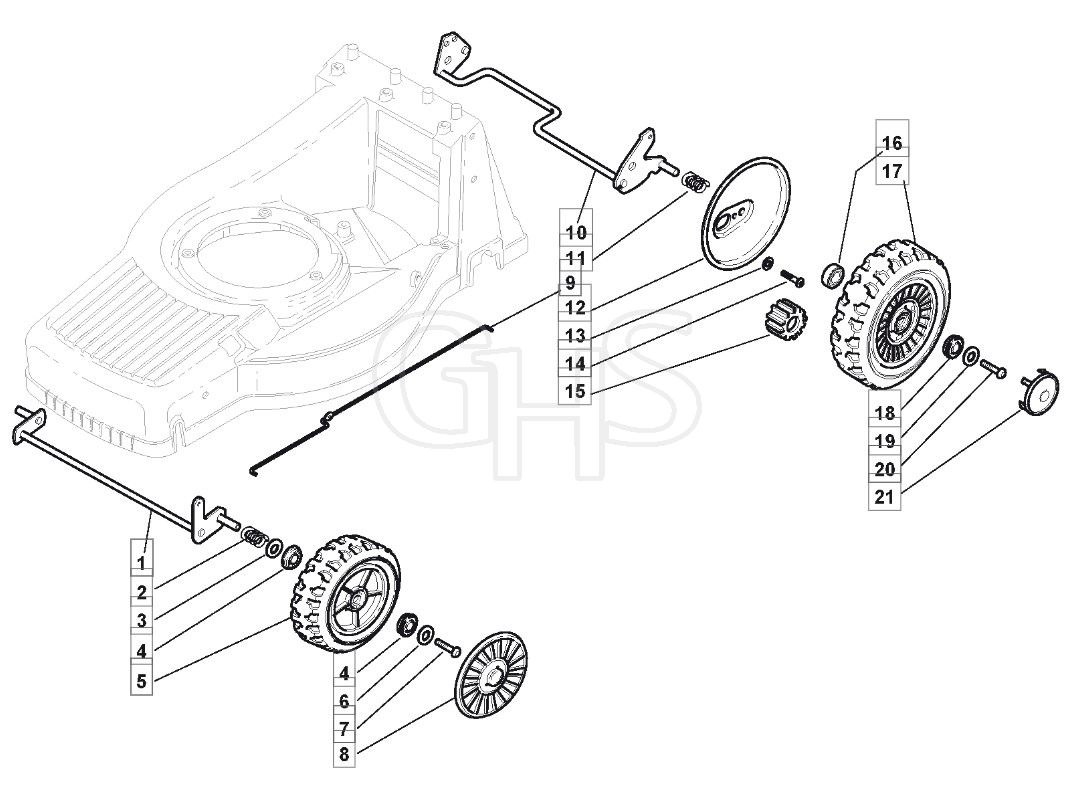 M61 PD - 2007 - 292552043/MO7 - Mountfield Rotary Mower Wheels Diagram ...