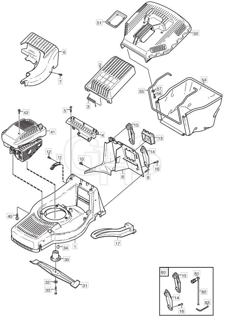 M6 PD ES TRI-CUT - 2004 - 12-9698-79 - Mountfield Rotary Mower Main ...