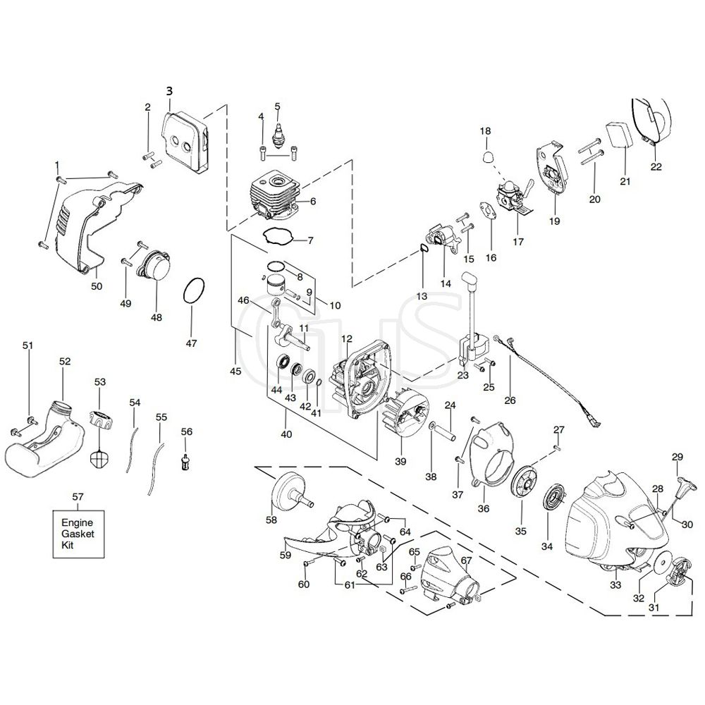 McCulloch MAC 250 B GT - 2010-03 - Engine (2) Parts Diagram | GHS