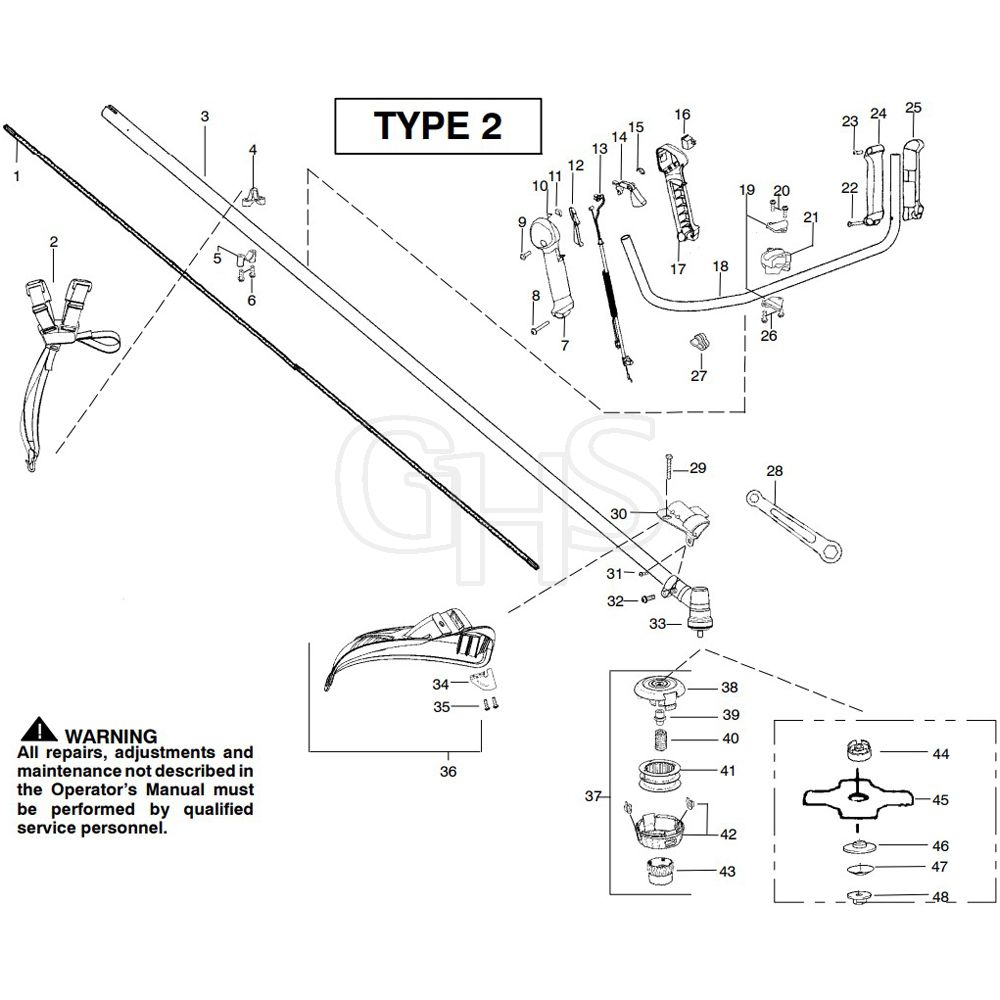McCulloch MAC 250 B GT - 2010-03 - Shaft & Handle (2) Parts Diagram | GHS