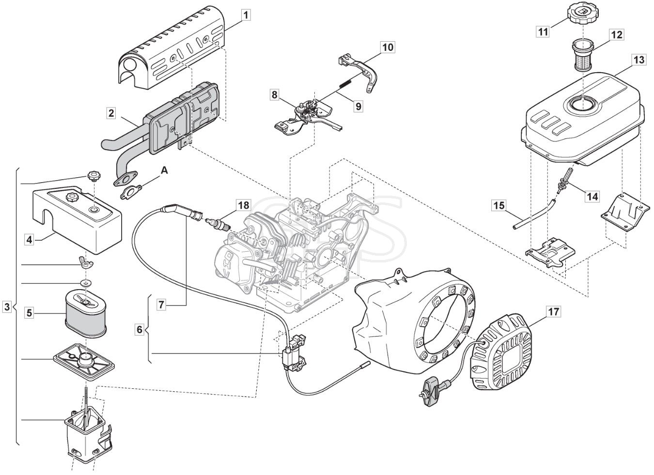 MANOR 75-G - 2009-2010 - 217500043/MO9 - Mountfield Tiller Engine 182cc ...