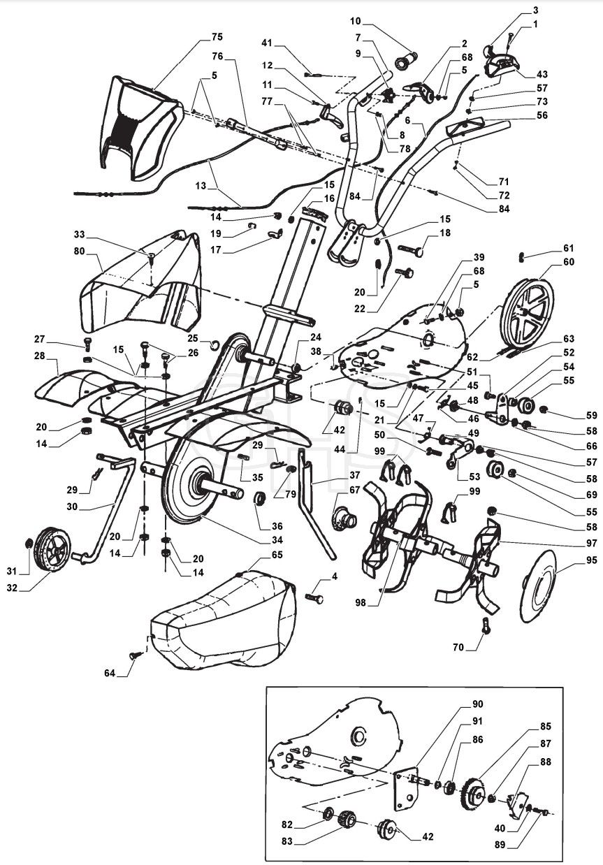 MANOR 75 R G - 2010 - 217510043/M10 - Mountfield Tiller Transmission ...