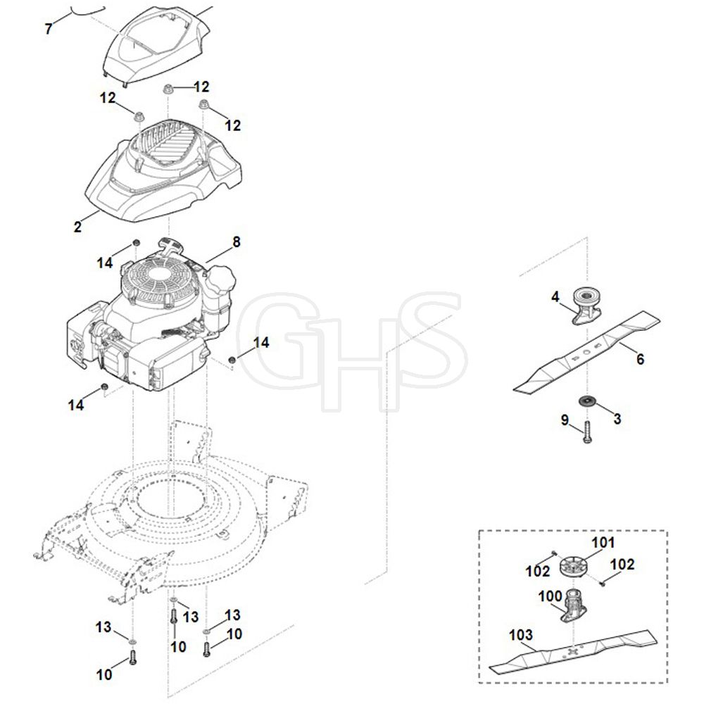 Viking MB2.2 RT - Engine - Blade - Parts Diagram | GHS