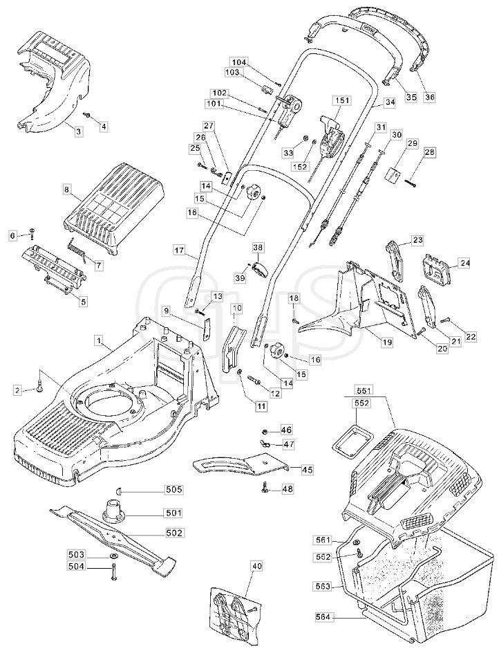 MB432 SBVE - 2005 - 12-1798-89 - Mountfield Rotary Mower Main Assembly ...