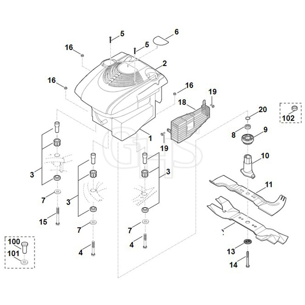 Viking MB545.0V - Engine - Blade - Parts Diagram | GHS