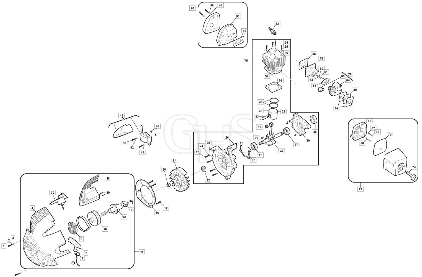 MBL 270V - 2017-2023 - 255127003/M17 - Mountfield Blower Engine Diagram ...