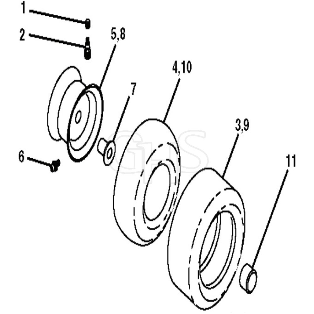 McCulloch MC1292RB - 96061001801 - 2008-11 - Wheels and Tyres Parts ...
