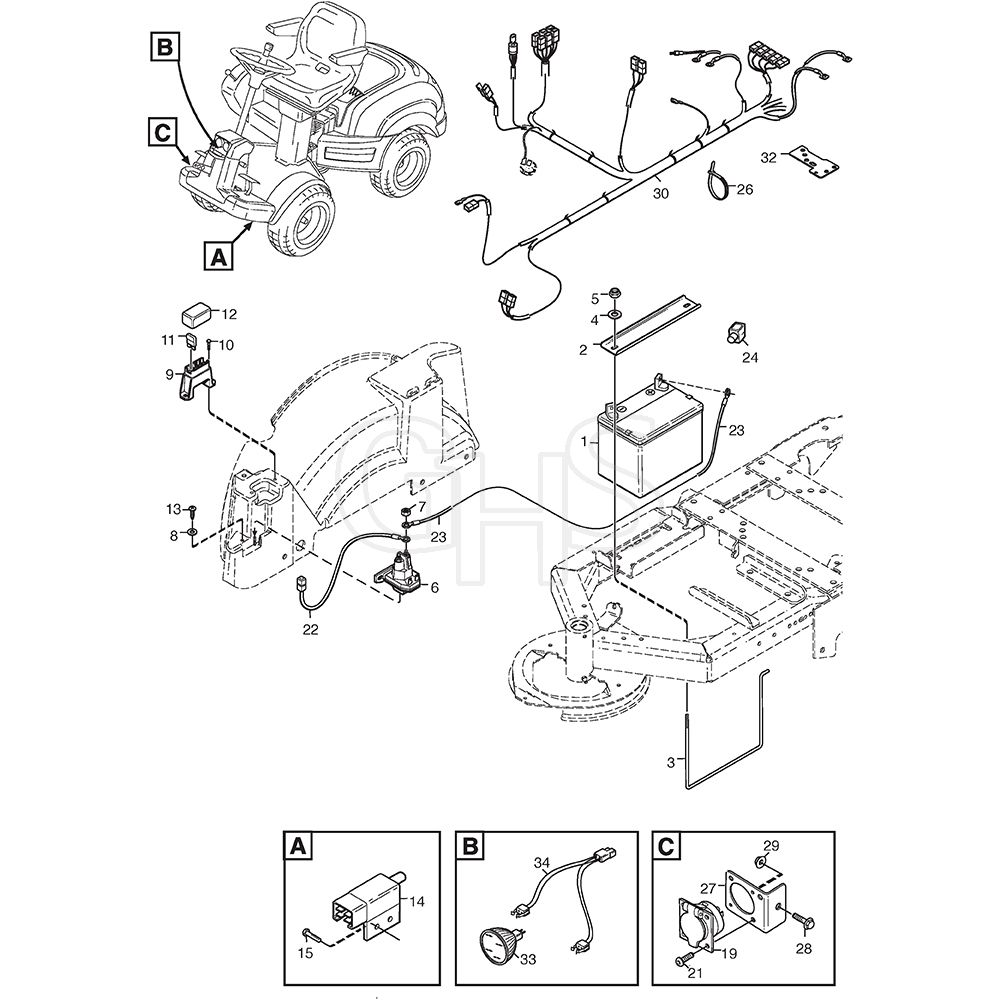 PARK PRO 340 X - 2015 - 13-6269-31 - Stiga Front Mower Electric Parts ...