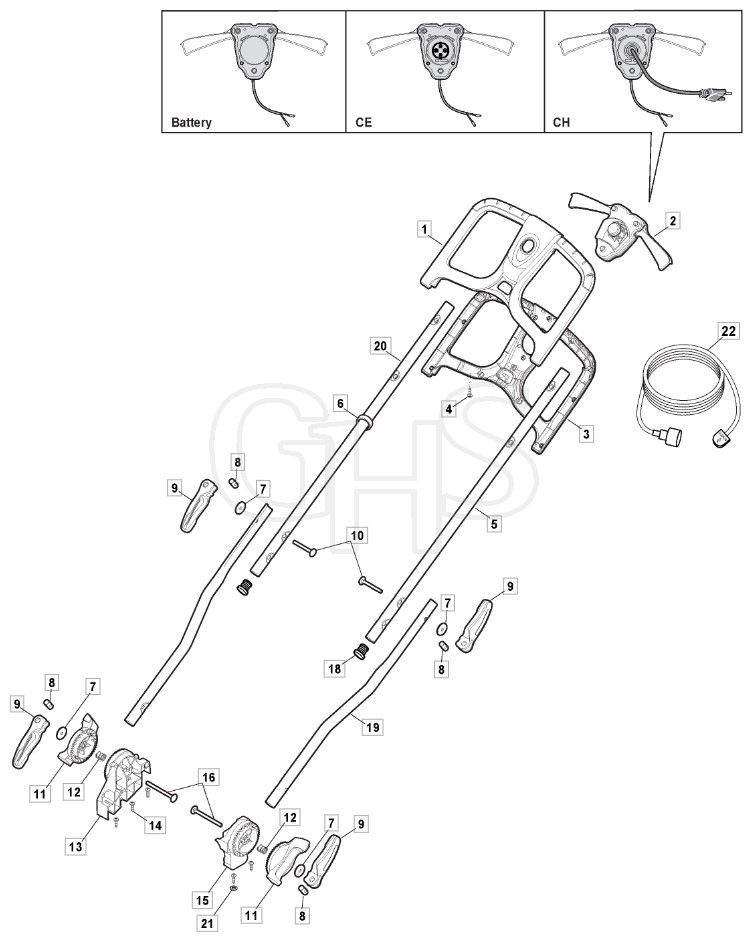 PRINCESS 42 - 2021 - 294420063/M21 - Mountfield Rotary Mower Handle ...