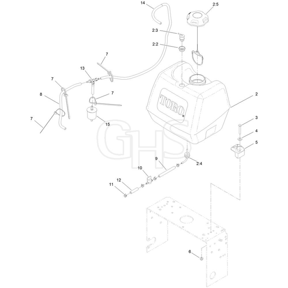 Toro Proline Mid-Size - 31914 (400000000 - 404314999) Fuel Tank and ...