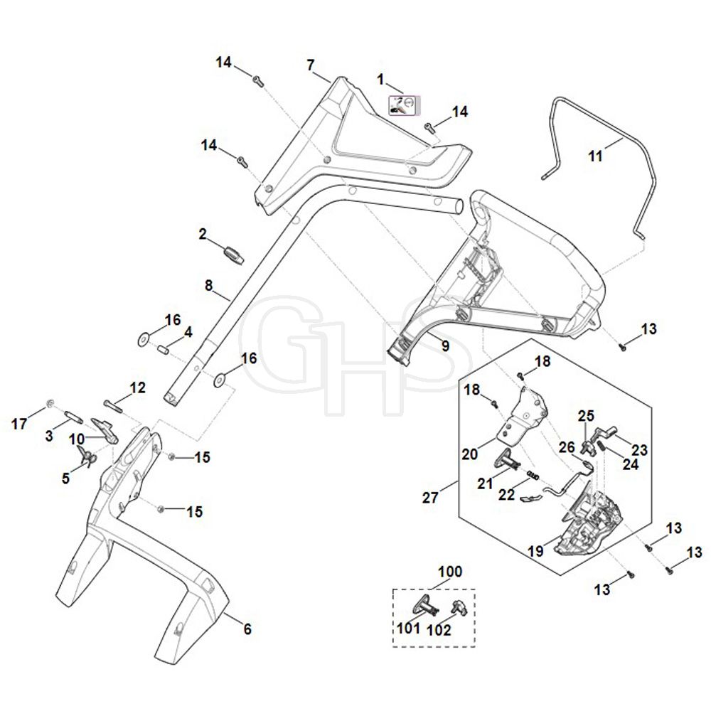 Stihl RMA443.2 C - Handle - Parts Diagram | GHS