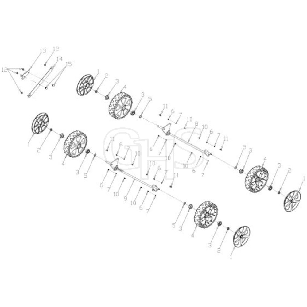 Cobra S40C - Scarifier Wheel/Axle Assy Diagram | GHS