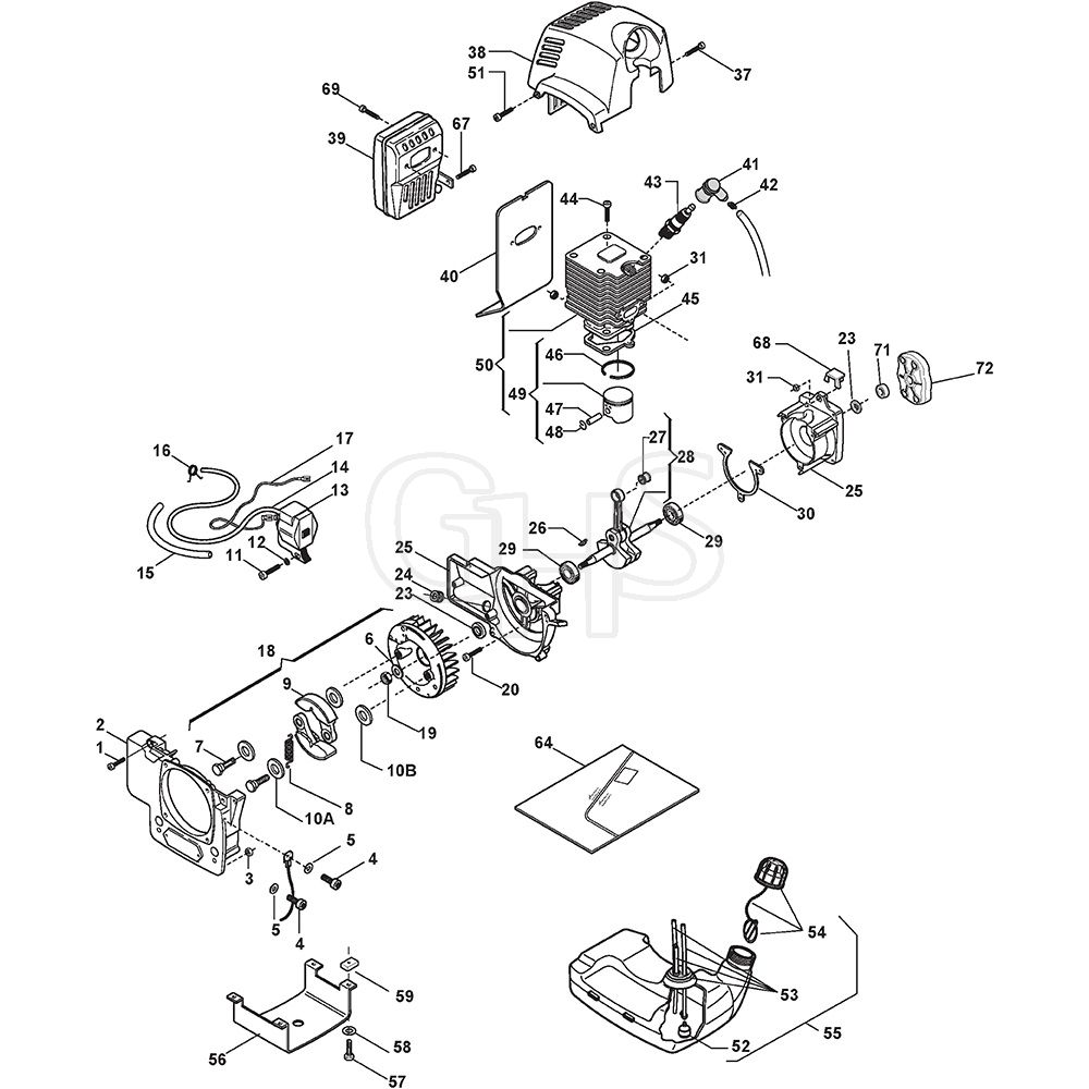 SB 43 - 2005 - 284520002/05 - Stiga Brushcutter Engine Diagram | GHS