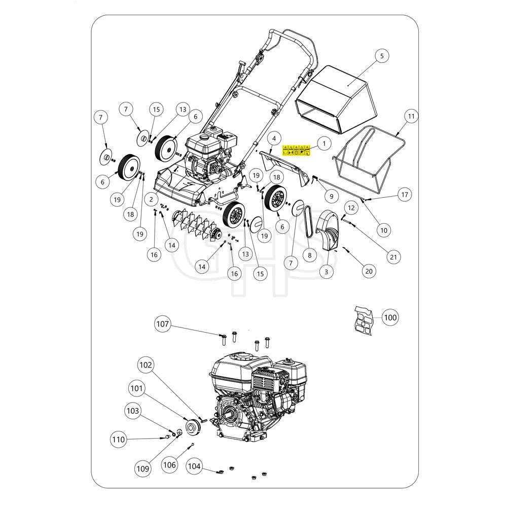 SCA 38 R - Oleo-Mac Aerator Frame Diagram | GHS