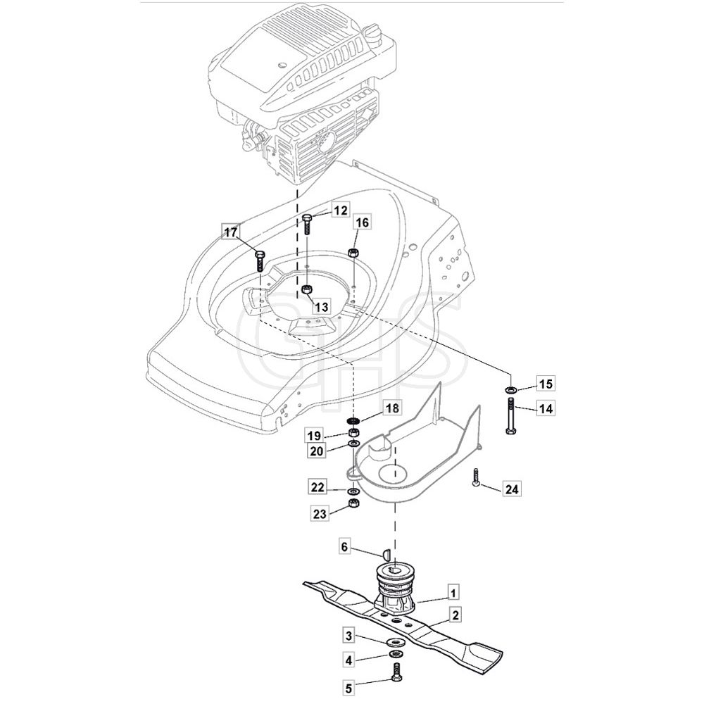 SP45 - 2014 - 299274648/M14 - Mountfield Rotary Mower Blade Diagram | GHS