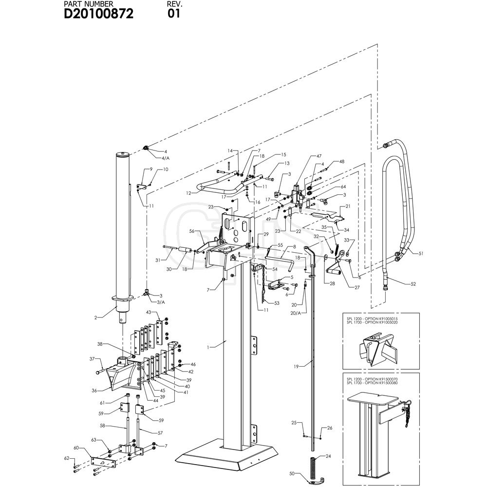 SPL 1200 PTO - - Efco Logsplitter Beam assy Diagram | GHS