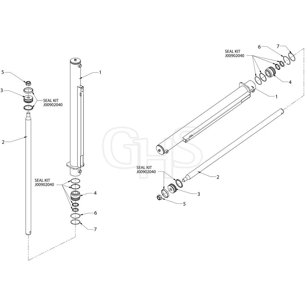 SPL 1200 PTO - Oleo-Mac Logsplitter Cylinder Diagram | GHS
