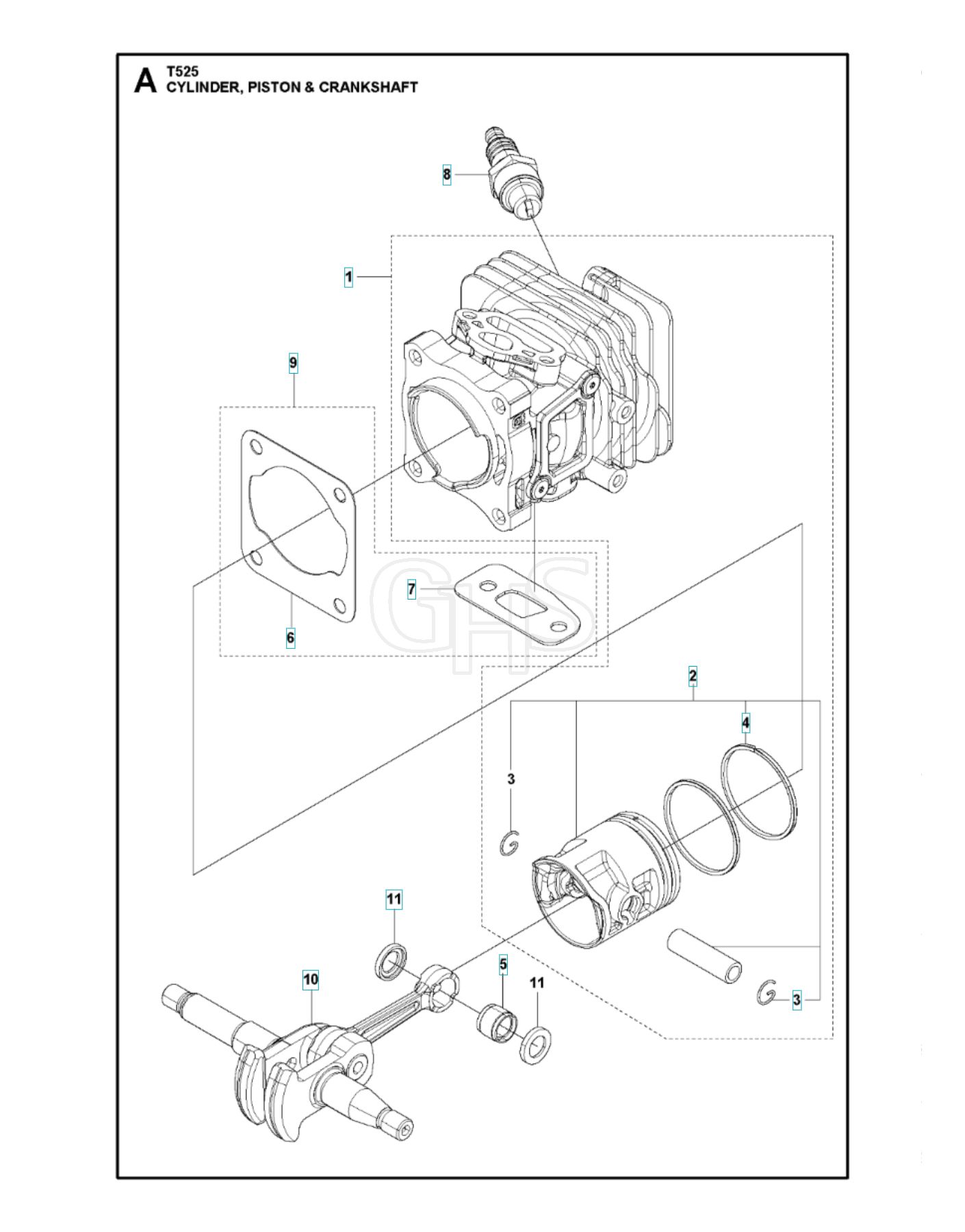 Husqvarna T525 - Cylinder | GHS