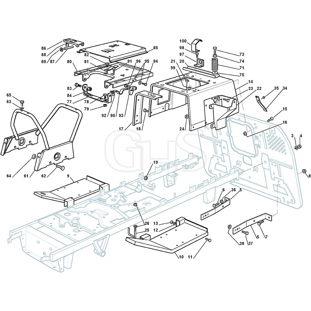 TM 40 H - 2009 - 2T5652433/BM9 - Mountfield Ride On Mower Frame Diagram ...