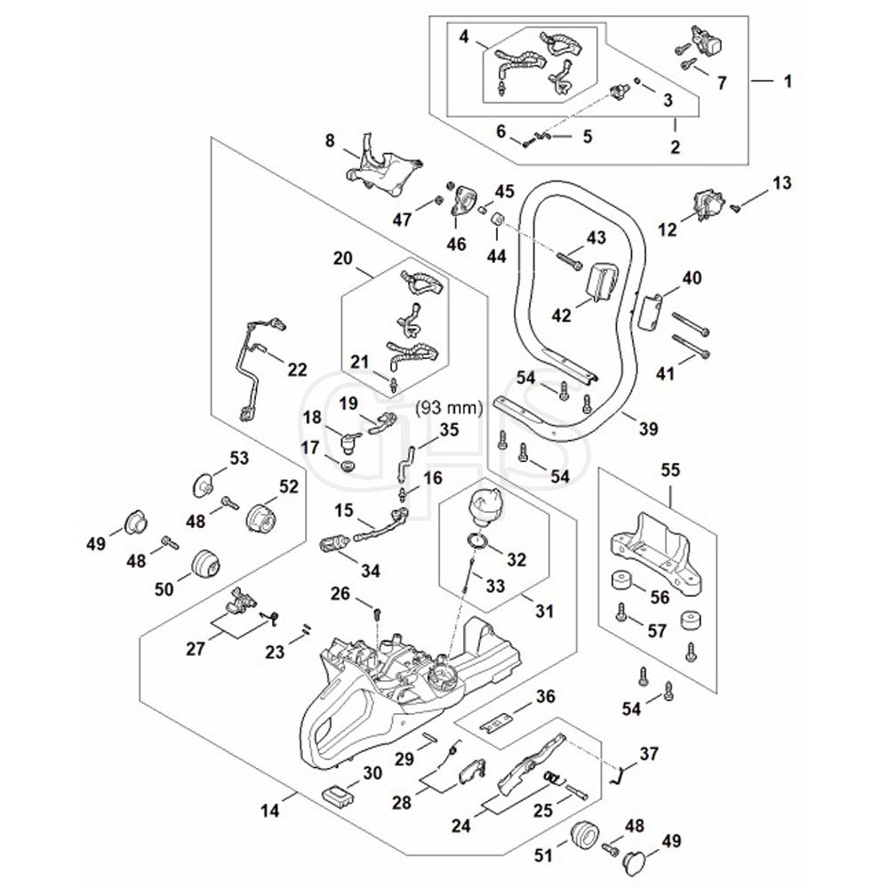 Stihl TS910i - Fuel Injection System, Tank Housing, Handlebar - Parts ...