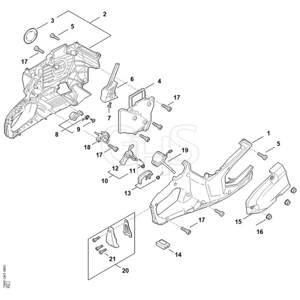 Stihl TSA 500.0-B - Handle Housing, Cover - Parts Diagram | GHS
