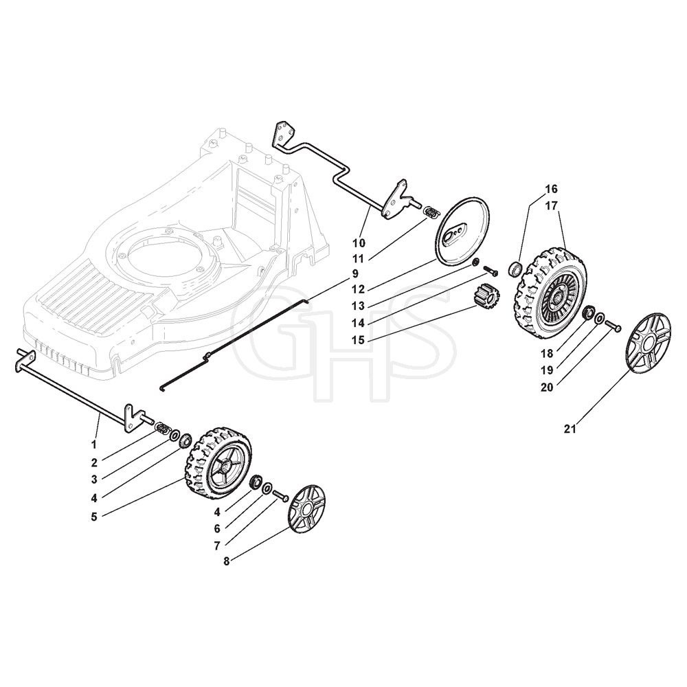 TURBO 50 S B - 2012-2013 - 292502021/ST9 - Stiga Rotary Mower Wheels ...