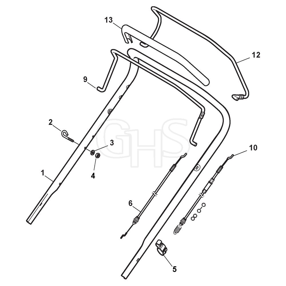 TURBO 53 L - 2019-2021 - 299531048/STX - Stiga Rotary Mower Handle ...